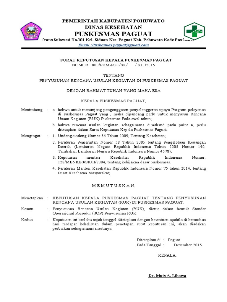 SK Penyusunan Ruk | PDF