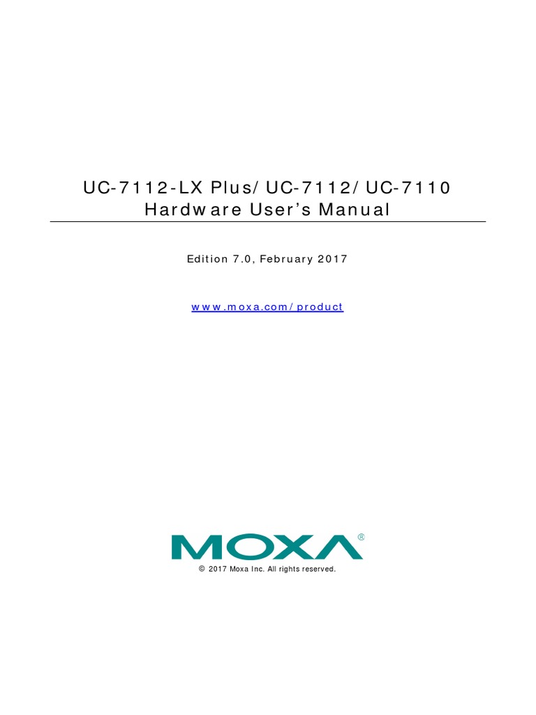 UC-7112-LX Plus/UC-7112/UC-7110 Hardware User's Manual: Edition 7.0 ...
