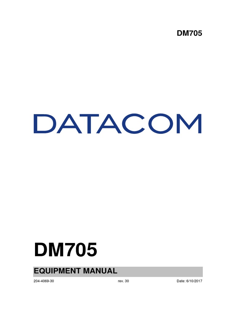 DM705 - Equipment Manual | PDF | Electrostatic Discharge | Electricity