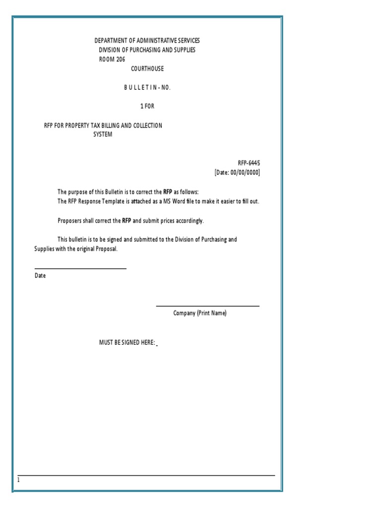 RFP Response Template For Word | Download Free PDF | Databases | Tax Refund