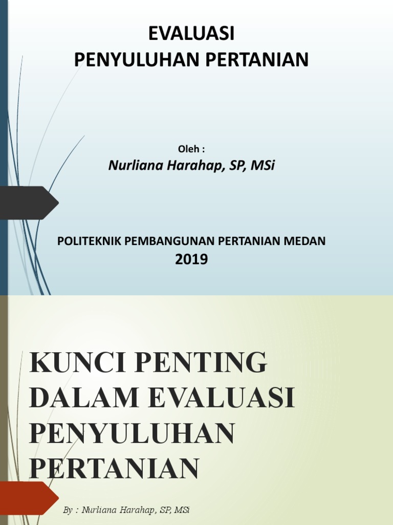 Kunci Penting Dalam Evaluasi Penyuluhan Pertanian | PDF