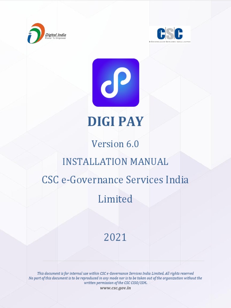 Digi Pay: CSC E-Governance Services India Limited | PDF | Copyright ...
