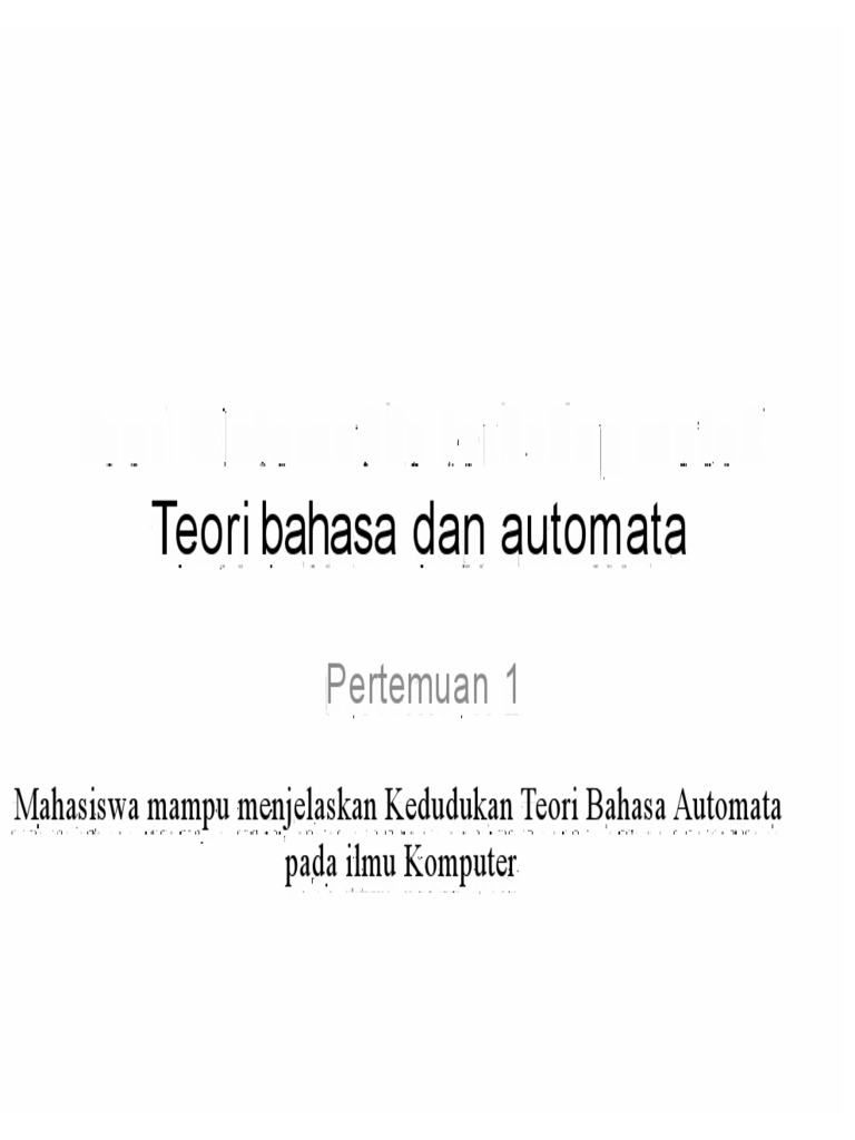 Teori Bahasa Dan Automata - 1 | PDF