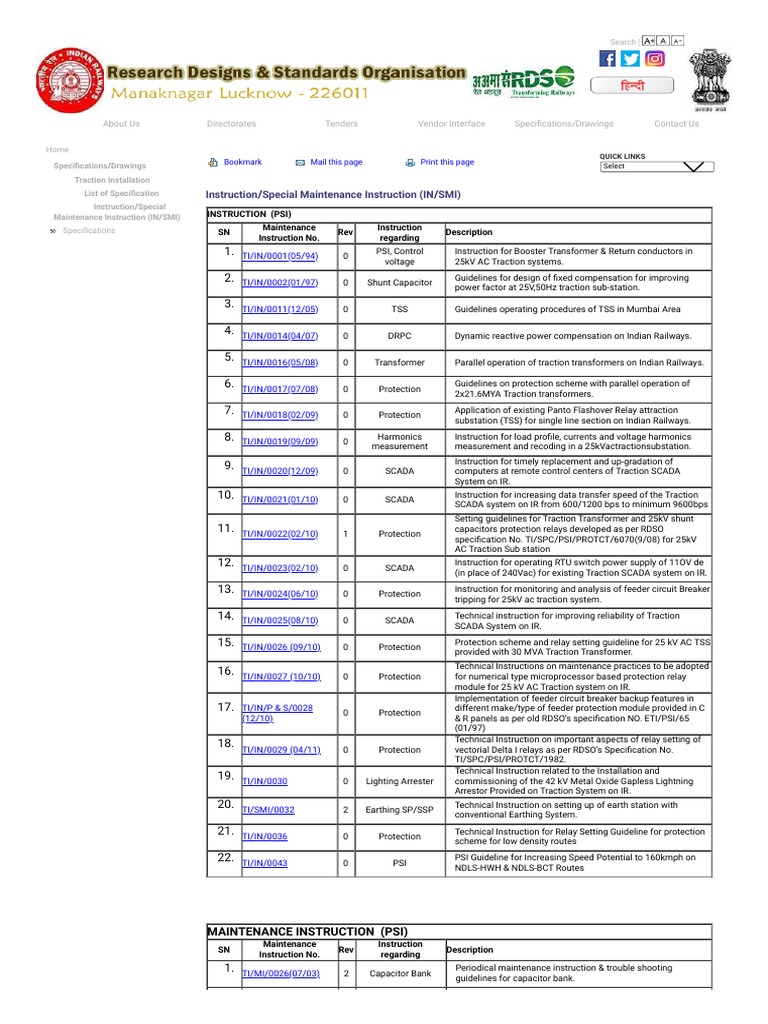 Instruction/Special Maintenance Instruction (IN/SMI) | PDF | Electrical ...