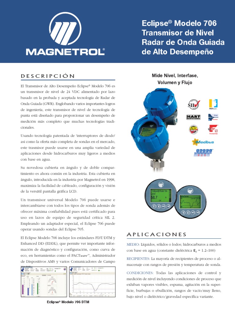 Eclipse 706 - Magnetrol | PDF | Agua | Líquidos