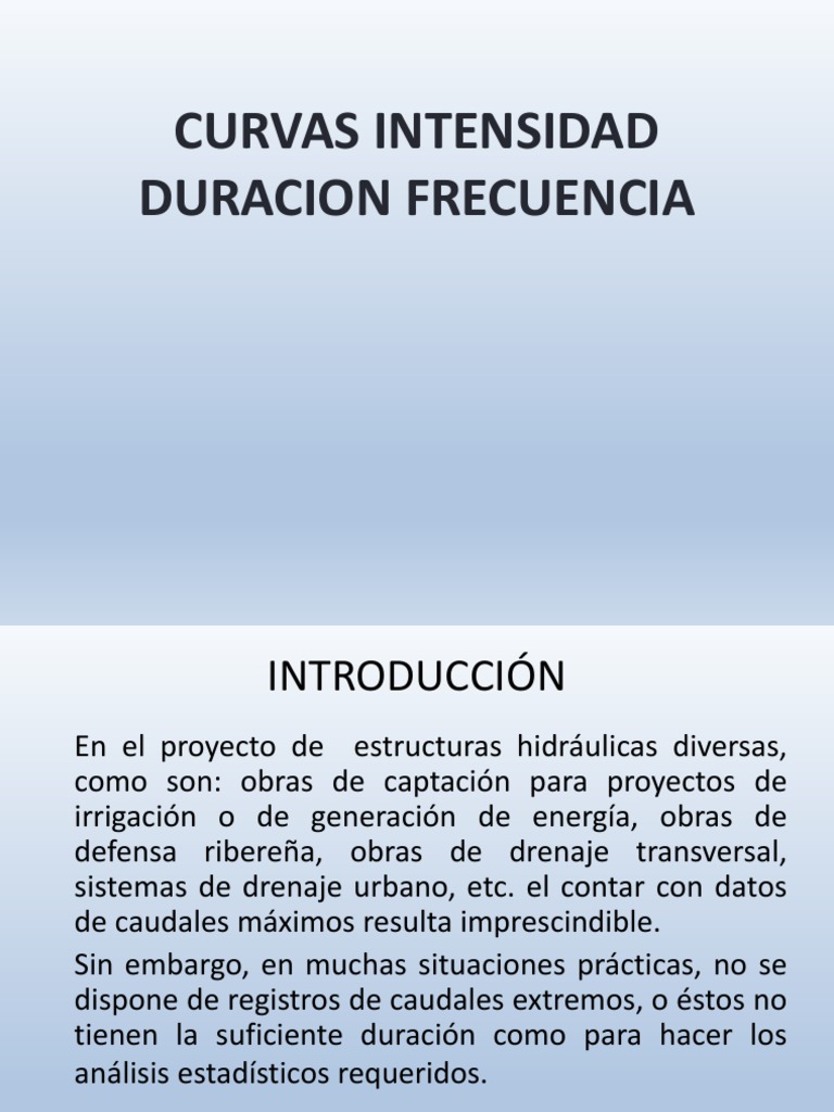 Curvas Idf | PDF | Precipitación | Lluvia