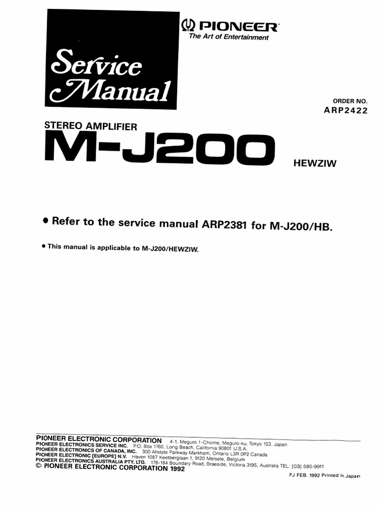 Mj200 SM Pioneer en | PDF
