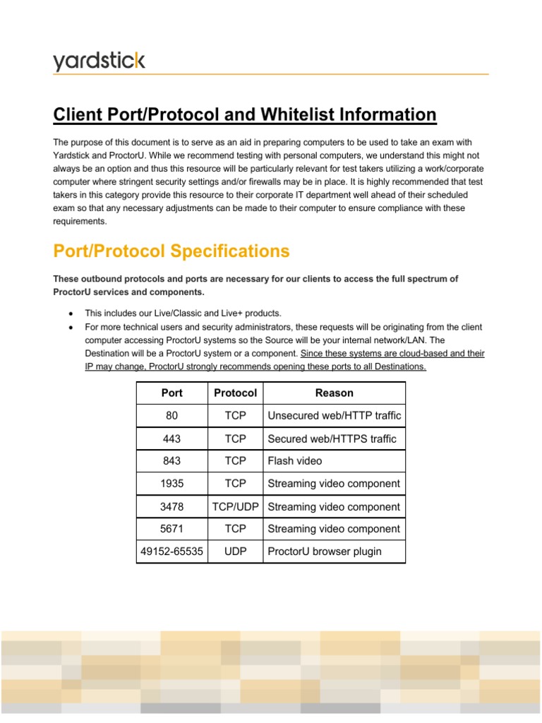 Port Protocol and Whitelist Information | PDF | Port (Computer ...