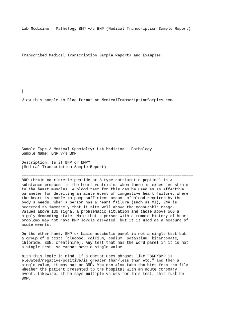 BNP V - S BMP | PDF | Heart | Heart Failure