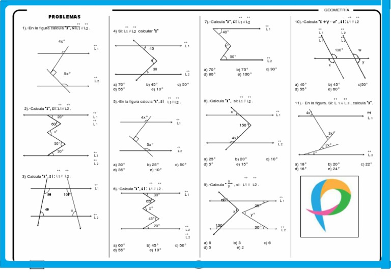 Solving Geometry Problems Involving Parallel Lines: Calculating Unknown ...