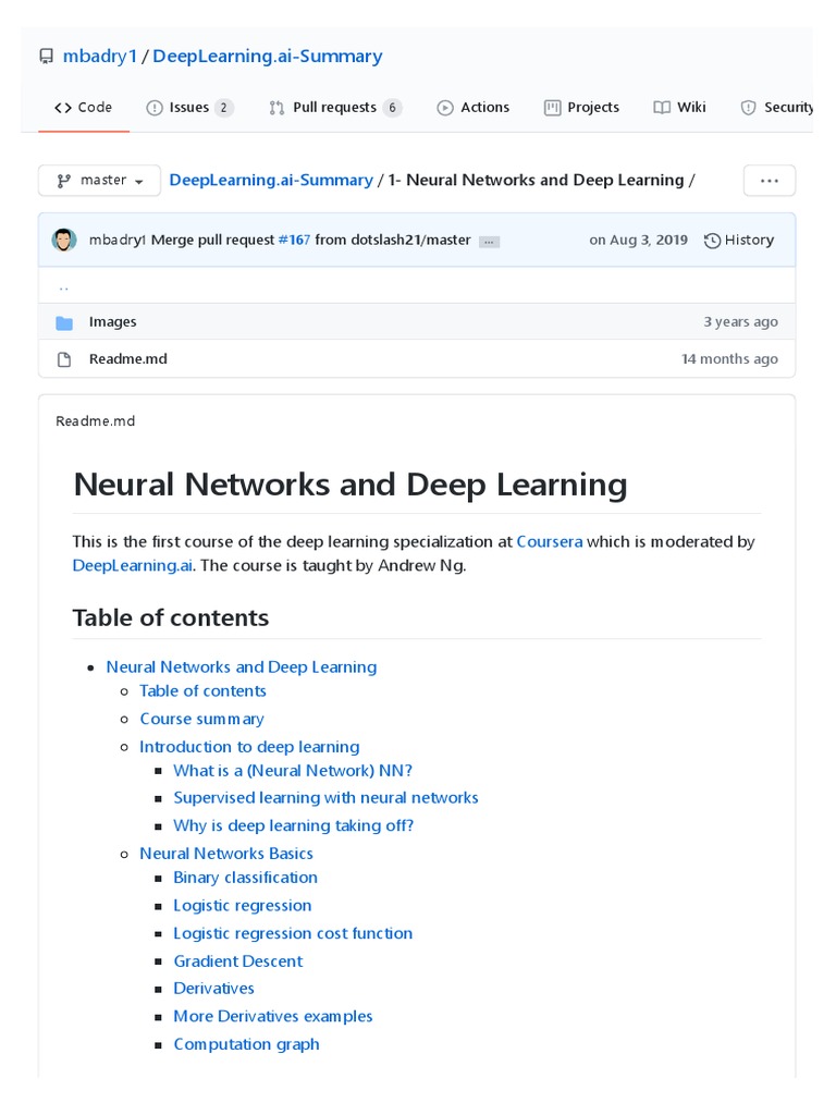 Neural Networks and Deep Learning: Deeplearning - Ai-Summary | PDF | Artificial Neural Network ...