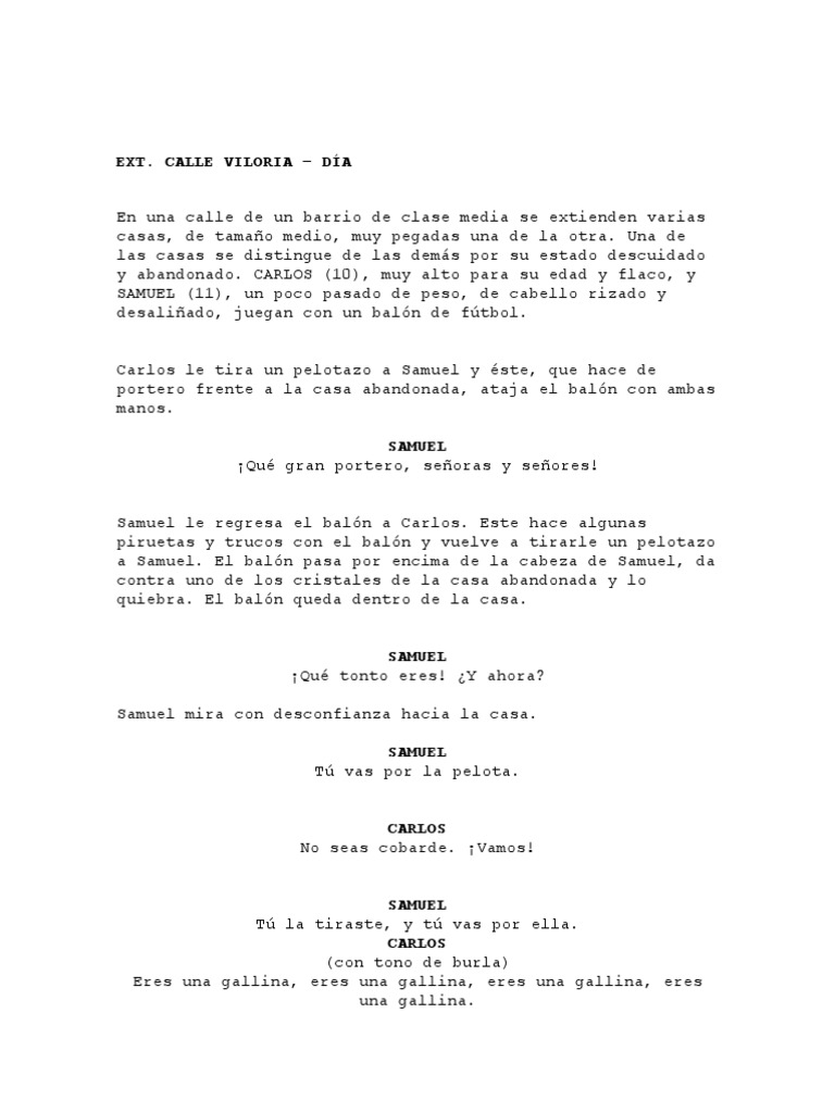 Guion Literario Cortometraje | PDF