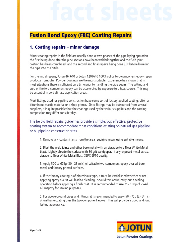 FBE Coating Repairs | PDF | Materials | Building Materials