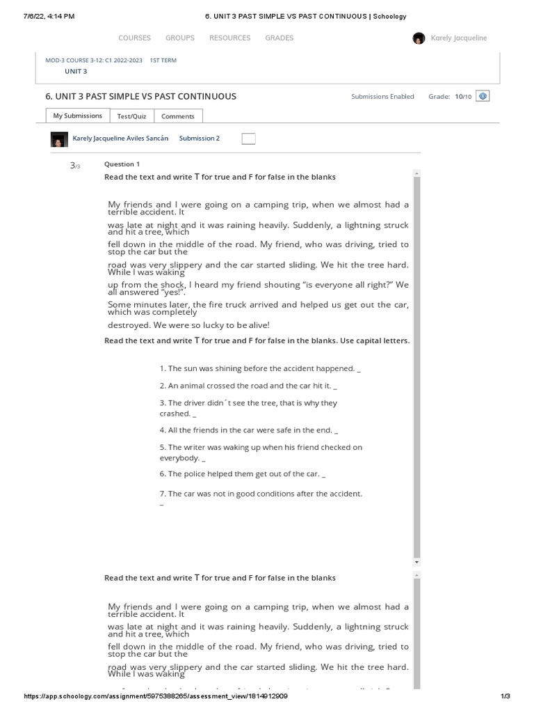 Past Tenses Practice Quiz | PDF