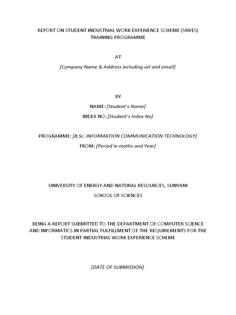 Report On Student Industrial Work Experience Scheme - 1 | PDF ...