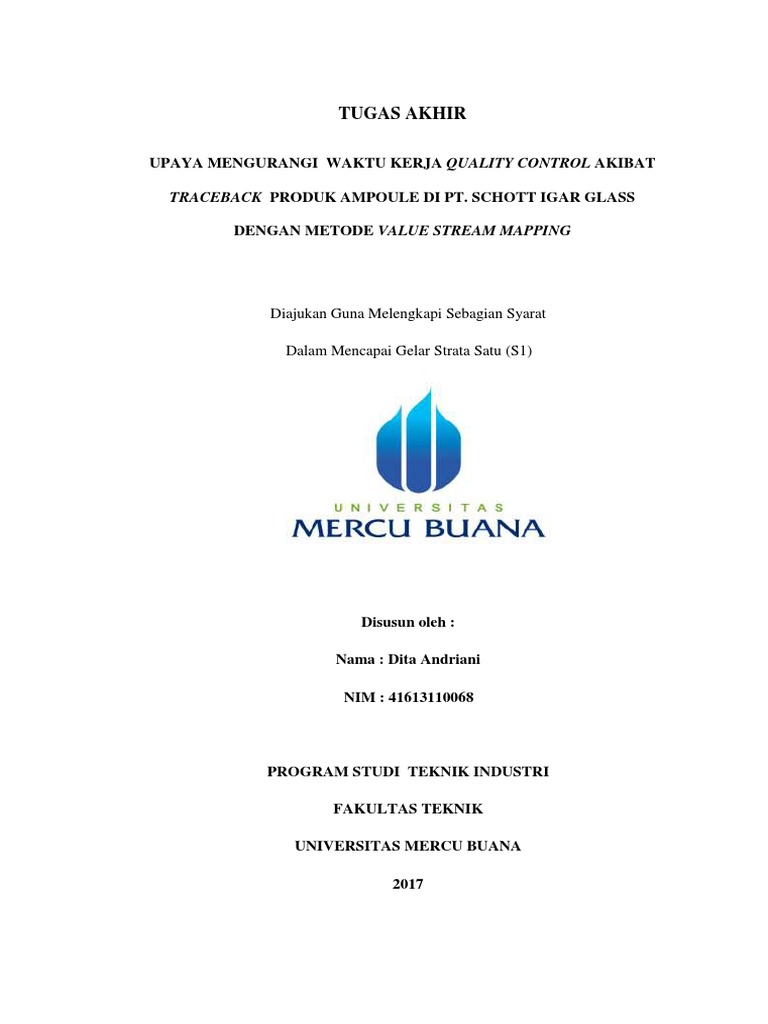 Upaya Mengurangi Waktu Kerja Quality Control Akibat Traceback Produk Ampoule Di Pt Schott Igar
