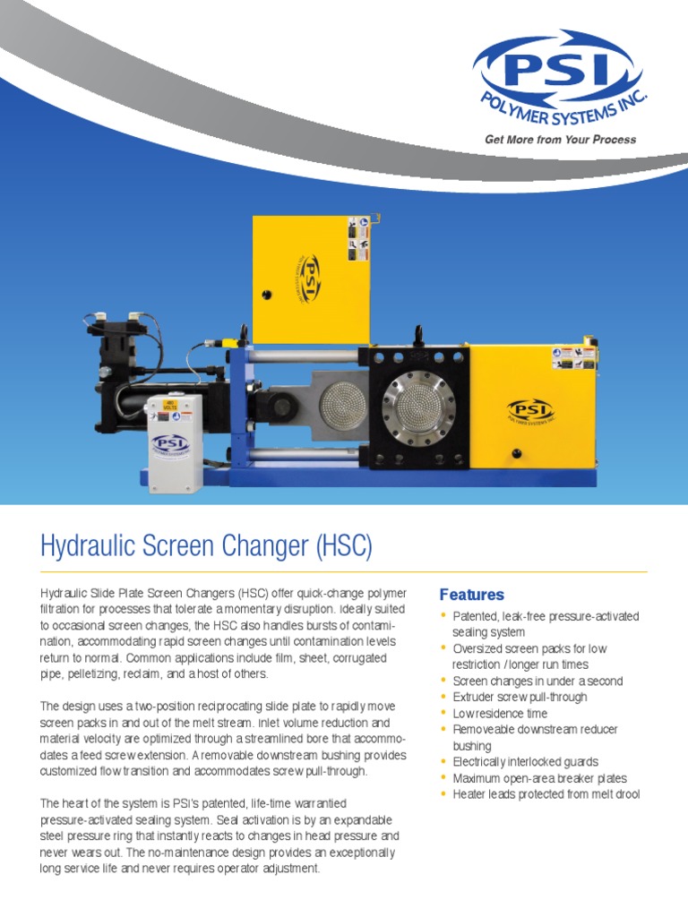 Get More from Your Hydraulic Screen Changer (HSC | PDF | Machines ...