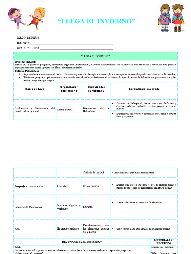 Actividades de Invierno para Preescolar | PDF | Imagen | Educación de ...