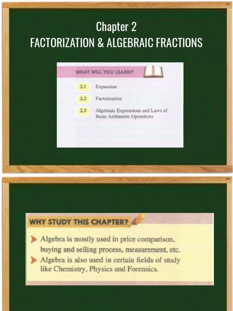 Chapter 2 Factorization & Algebraic Fractions F2 | PDF | Arithmetic ...