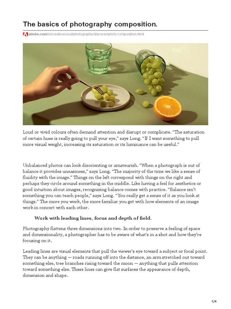 The Basics of Photography Composition | PDF | Composition (Visual Arts ...