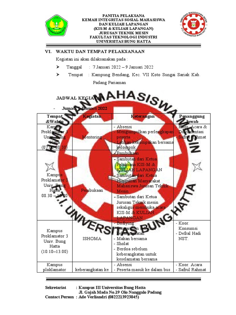 Rundown Acara Dan Layout Lokasi | PDF