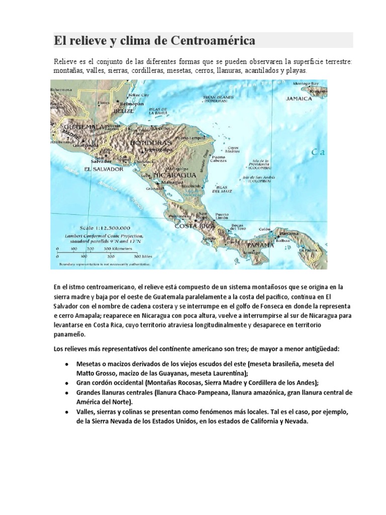Relieves y Climas de Centro América | PDF | Clima | Centroamérica