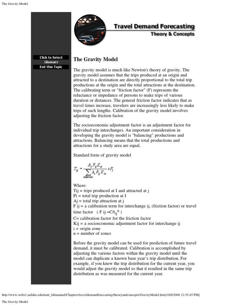 The Gravity Model | PDF | Gravity | Transport