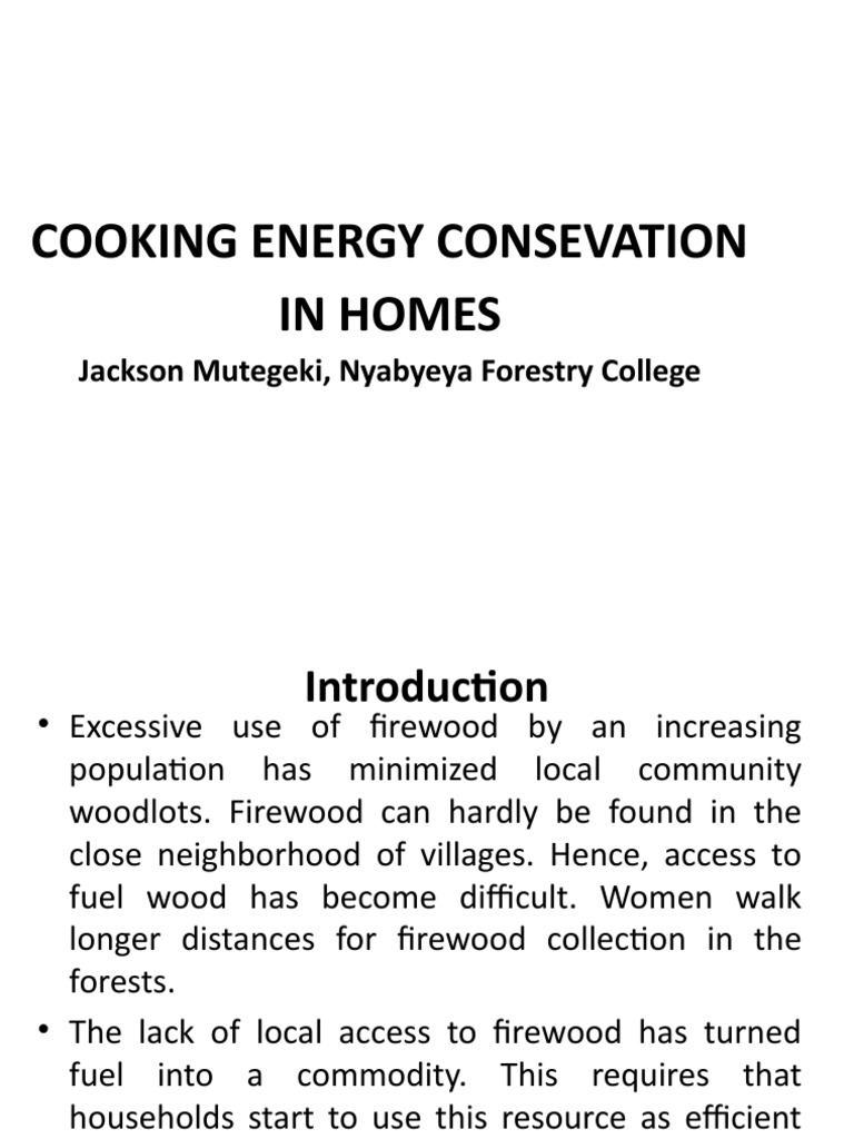 Cooking Energy Conservation in Homes Using Firewood and Charcoal | PDF ...