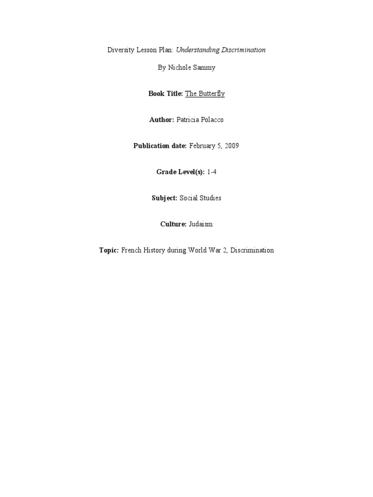 Diversity Lesson Plan Use | PDF | Lesson Plan | Discrimination