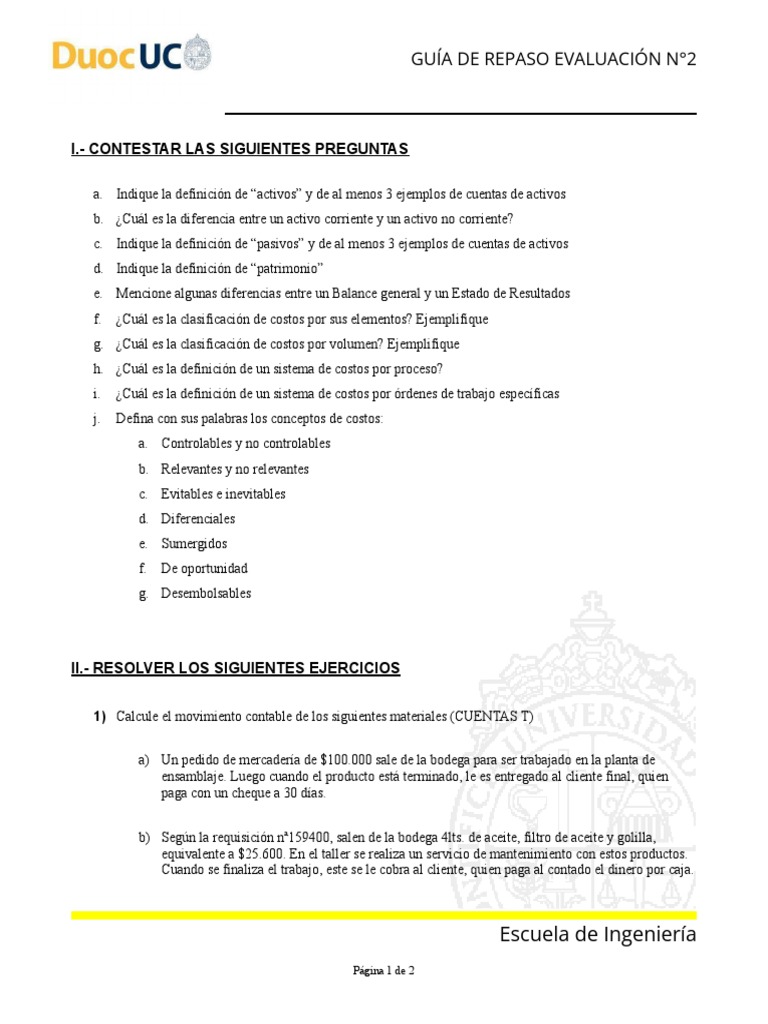 Cuestionario de Repaso Contabilidad | PDF | Contabilidad | Servicios financieros
