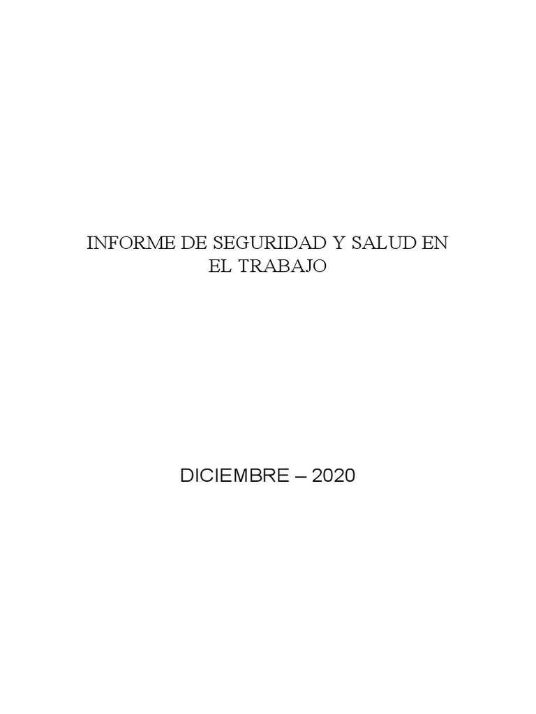 Informe SST | PDF | Seguridad y salud ocupacional | Ciencias de la Salud