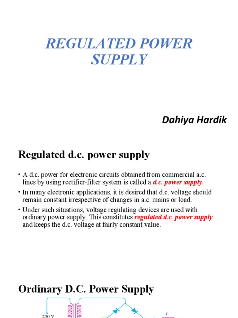 CH - 6 Regulated Power Supply | PDF | Power Supply | Rectifier
