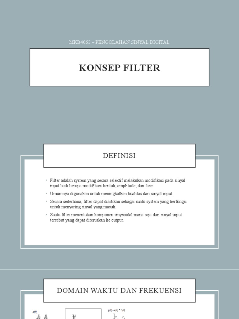 Pertemuan 8 - Konsep Filter | PDF