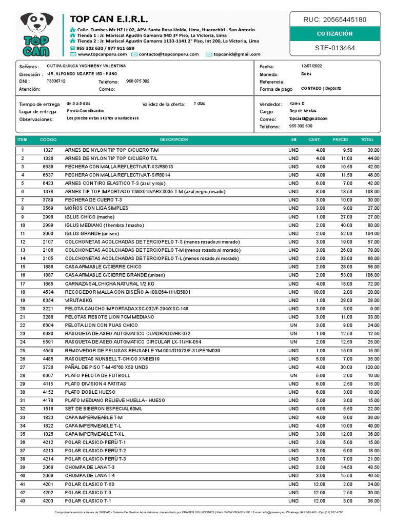 Ste 013464 Cutipa Quilca Yashme | PDF