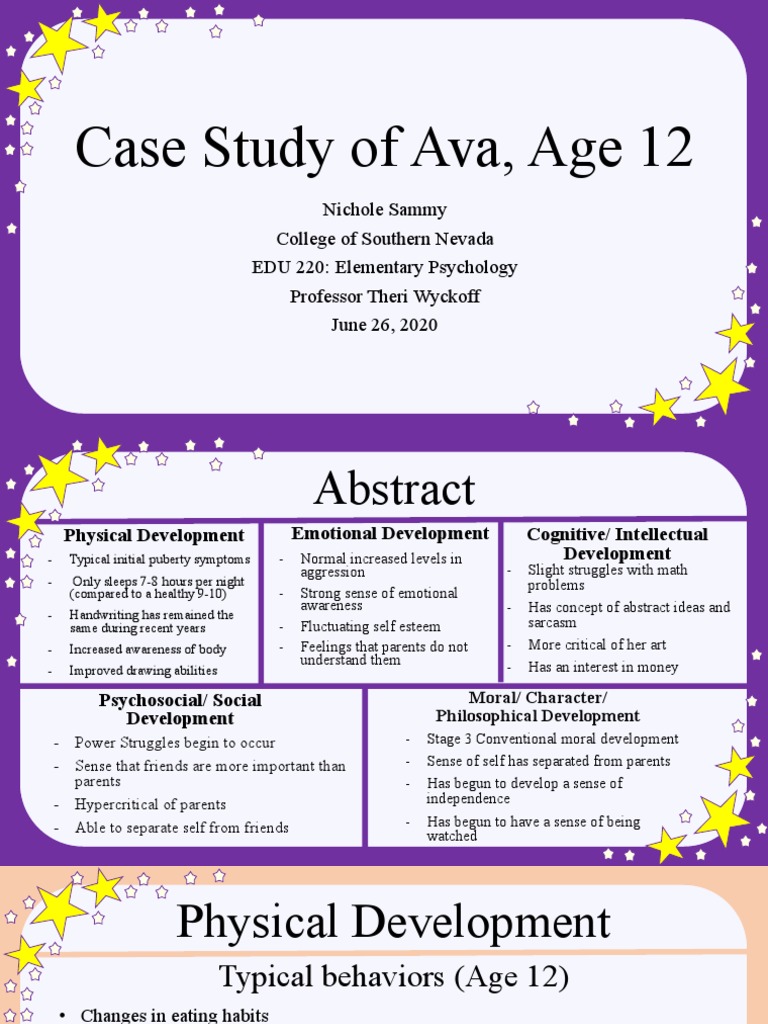 Case Study of A Child Age 12 | PDF | Cognitive Development | Psychology