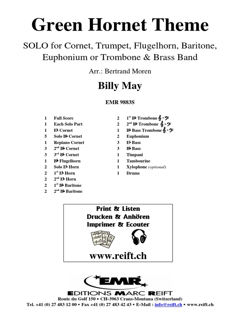 Green Hornet 1 PDF | PDF | Musical Instruments | Brass Instruments