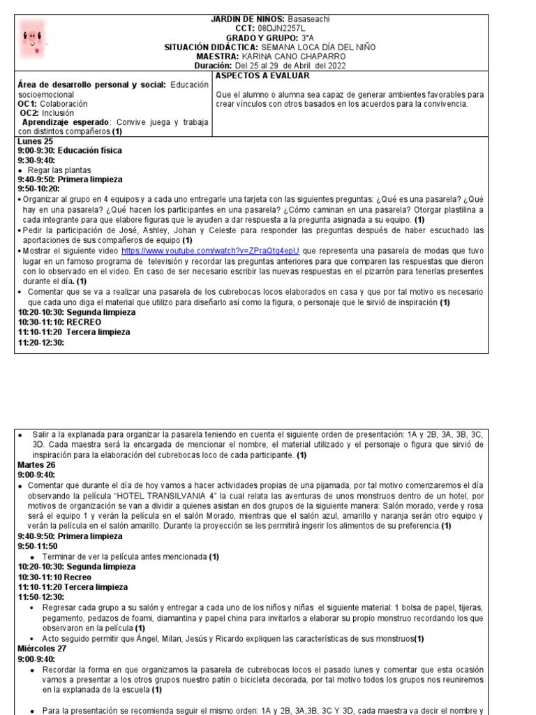 Semana Loca Dia Del Niño | PDF