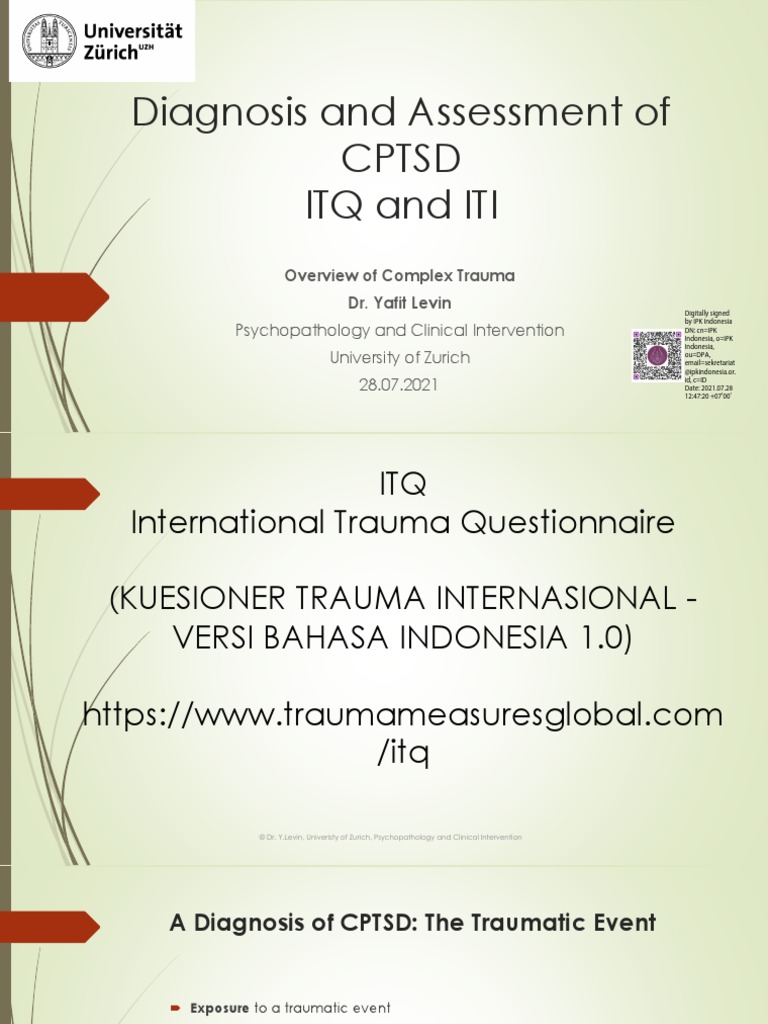 Diagnosis and Assessment of PTSD and CPTSD 28.7.2021 - Ttde | PDF ...
