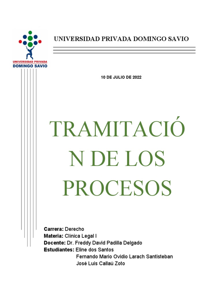 Act. 3 - Tramitación de Los Procesos | PDF | Sentencia (ley) | Demanda judicial