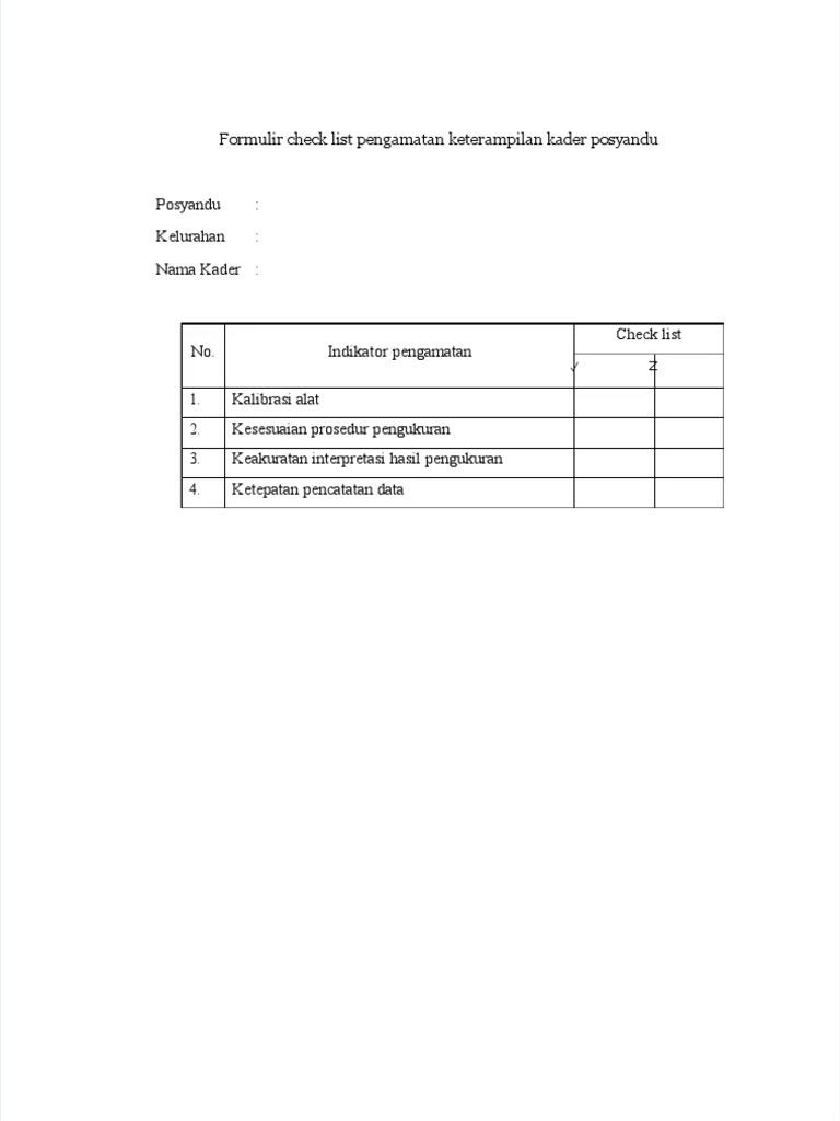 PDF Kuesioner Program Pelatihan Kader | PDF