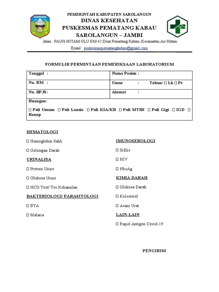 Permintaan Pemeriksaan Laboratorium Dan Hasil Labor | PDF