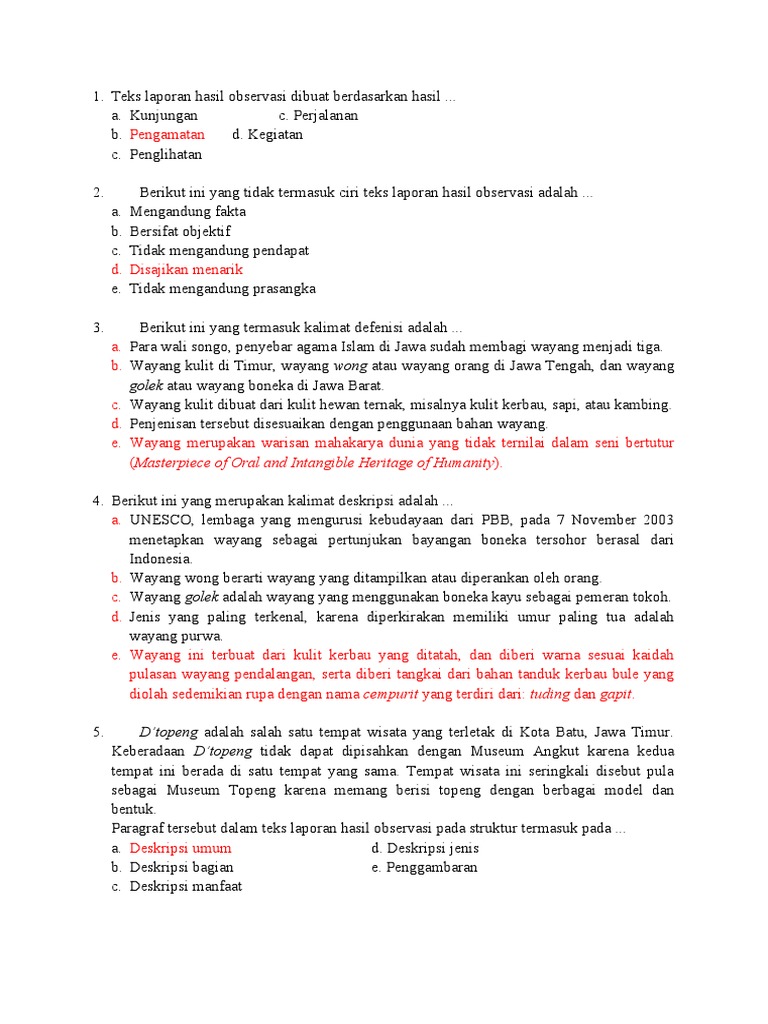 Soal Uh Teks Lho | PDF