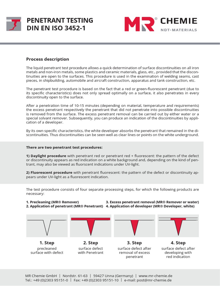 Penetrant Testing: DIN EN ISO 3452-1 | PDF | Procedural Knowledge ...