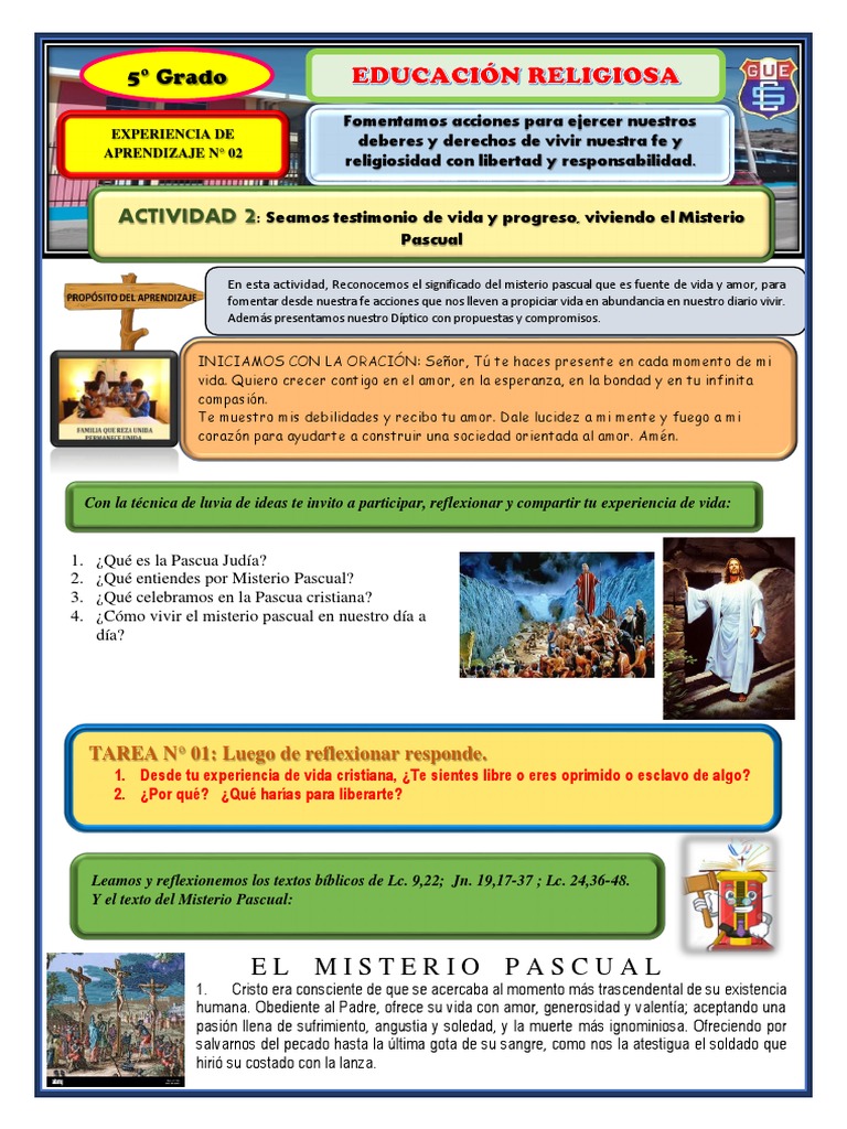 5º - EDA Nº2 - ACT.2 - Misterio Pascual - Alvaro | PDF | Jesús | La resurrección de Jesús