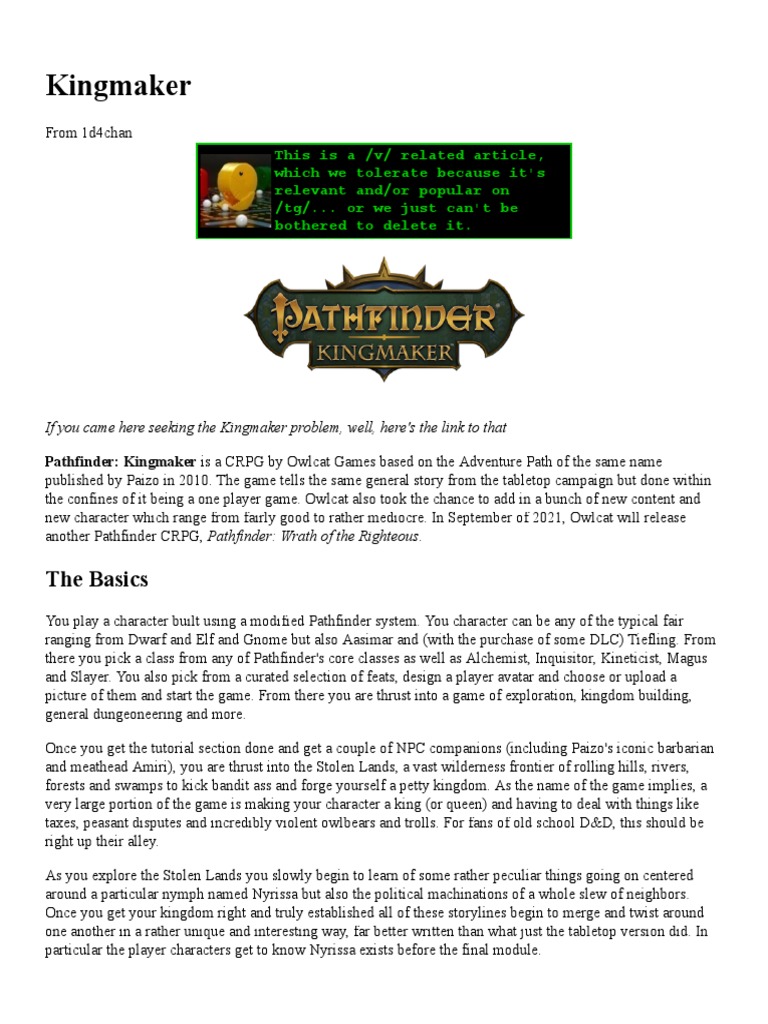 Kingmaker - 1d4chan | PDF