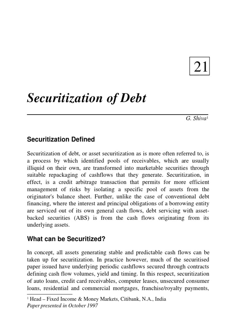 Securitization | PDF