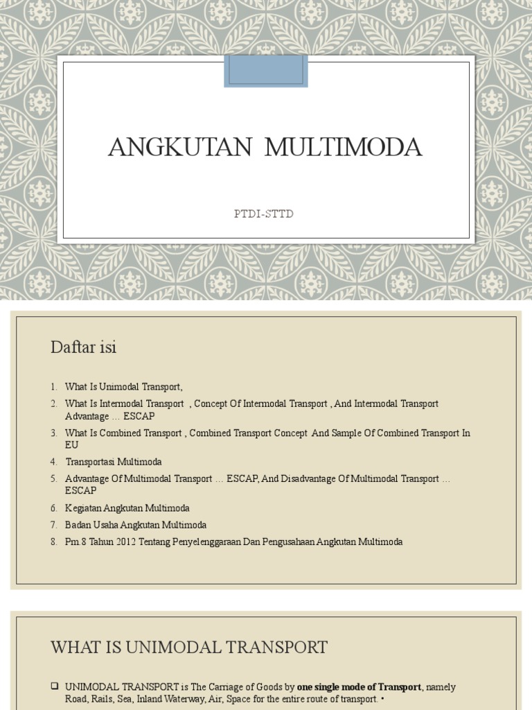 Angkutan Multimoda, PTDI-STTD (Autosaved) | PDF | Transport ...