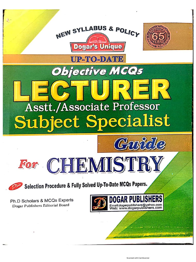 Lecturer Chemistry Dogars 65th Edition 2020-2022 | PDF