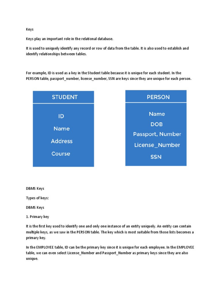 Keys Dbms | PDF | Relational Database | Scientific Modeling Keys Dbms | PDF | Relational Database | Scientific Modeling