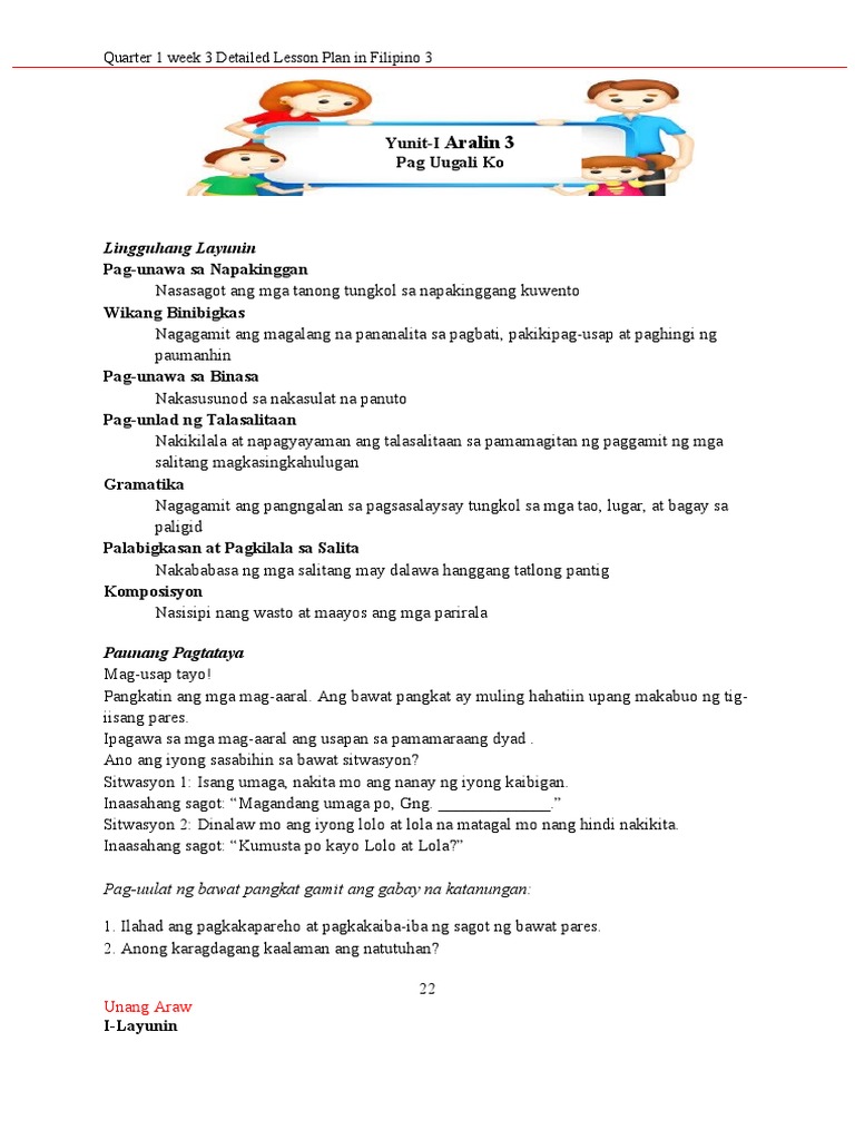 DLP Fil-3 Q1 W-3 | PDF